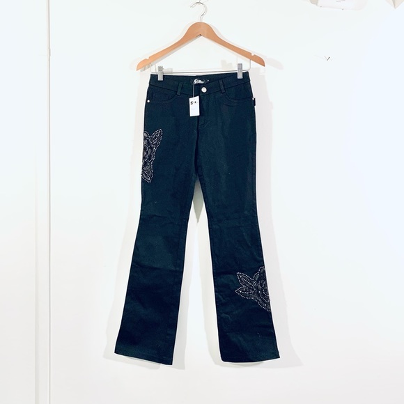 Jeans | New Three Three Black Beaded Detailed 9s Flared Jeans | Poshmark
